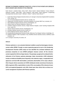 Refining the Primrose syndrome phenotype: A study of five patients with ZBTB20 de novo variants ...